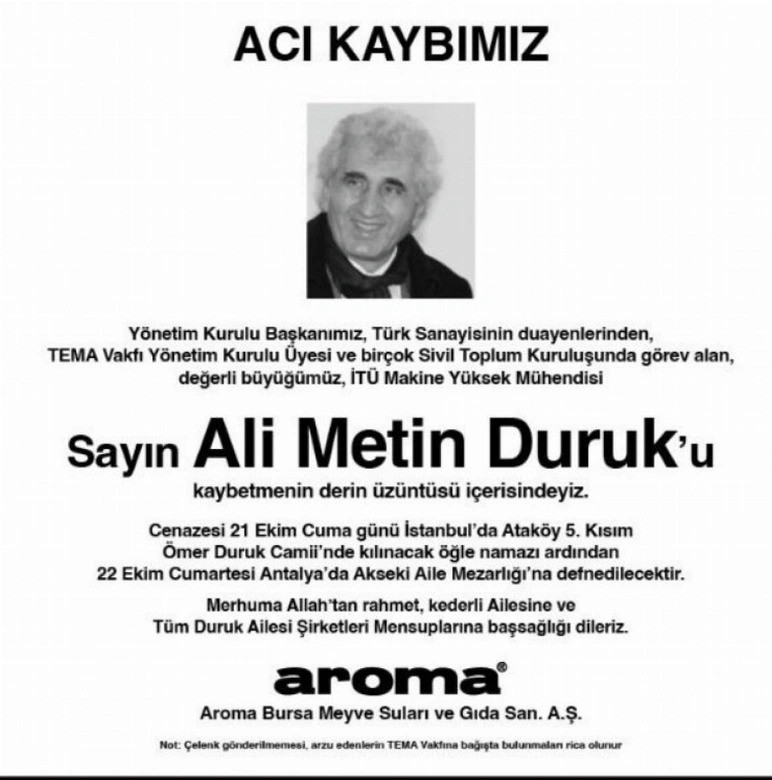 Ali Metin Duruk hayatını kaybetti